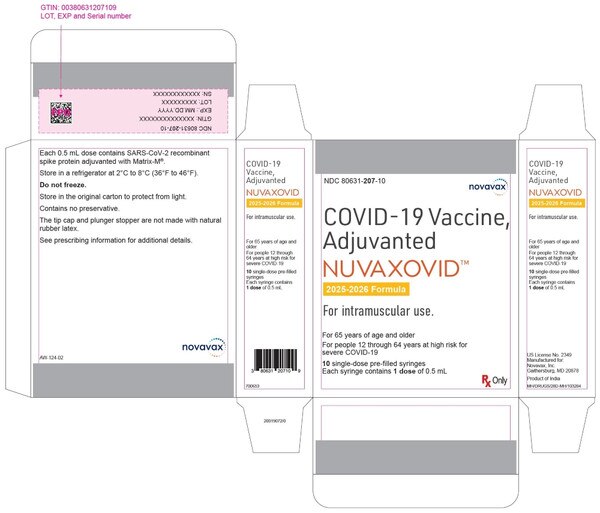 NUVAXOVID (COVID-19 Vaccine, Adjuvanted 2025-2026 Formula) 10 PACK ...